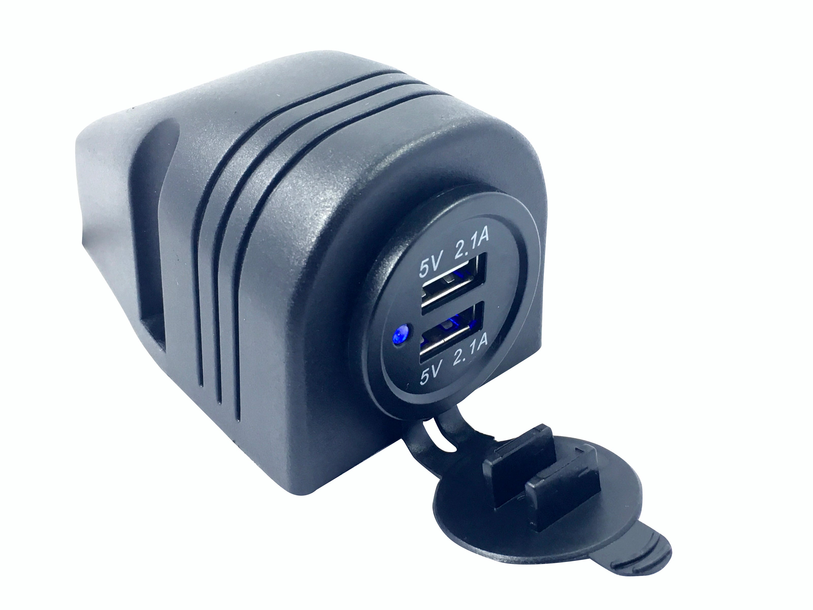 Black USB Surface Mount Charger Socket Double USB 4.2A